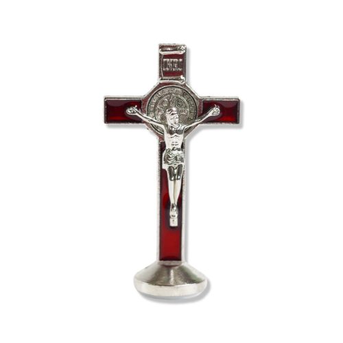ST. BENEDICT CAR CRUCIFIX RED - Papa Jim's Botanica