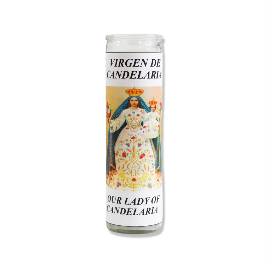 VIRGEN DE LA CANDELARIA 7 DAY GLASS CANDLE - Papa Jim's Botanica