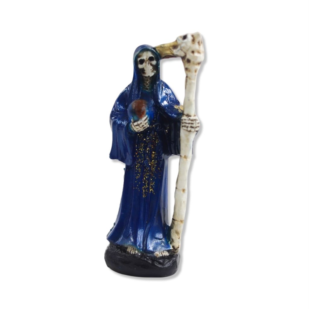 SANTA MUERTE BELEN 4" STATUE BLUE - Papa Jim's Botanica