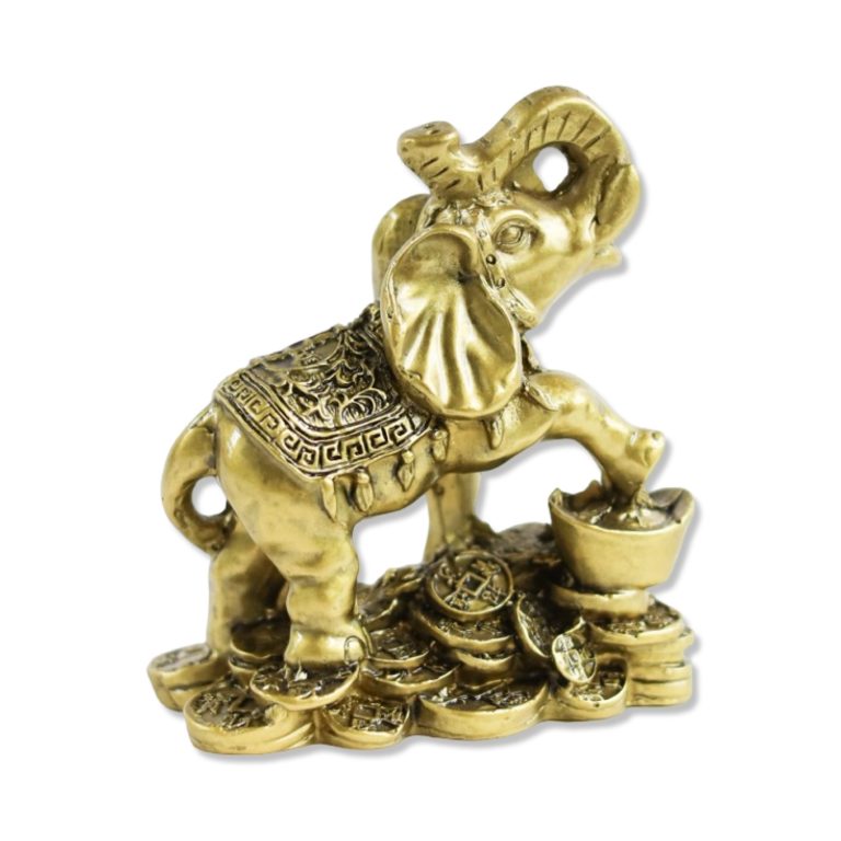 ELEPHANT ON COINS STATUE - Papa Jim's Botanica